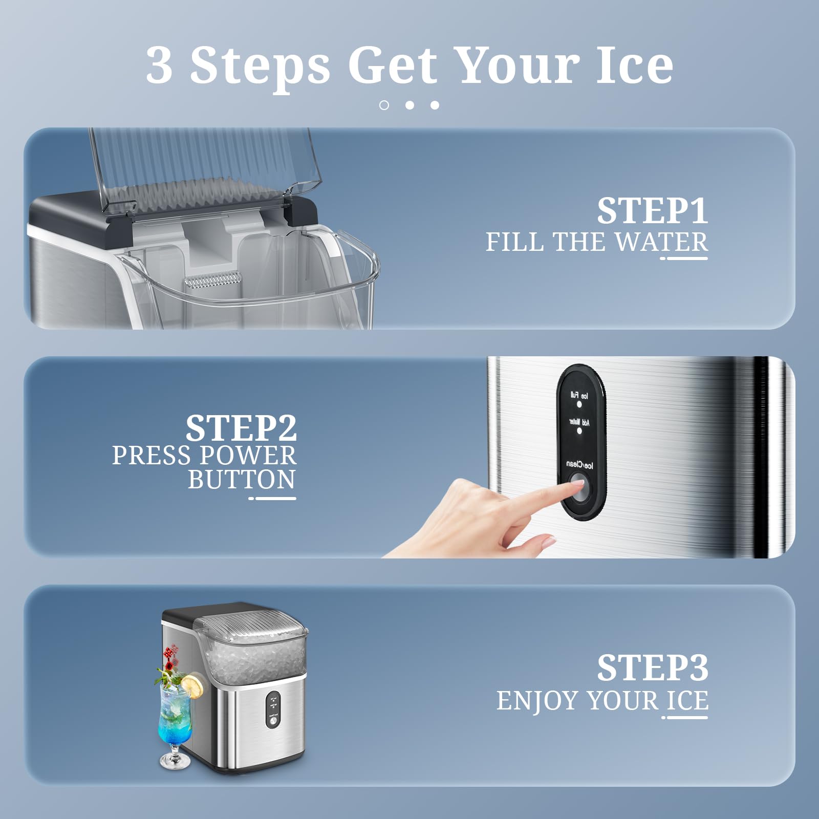 Antarctic Star Nugget Ice Maker Countertop - Chewable ice, Pebble Ice Maker Machine, 35lbs/24h, Auto-Cleaning Countertop Ice Machine, One Button Operation Ice Maker for Party/Home/Campingā¦
