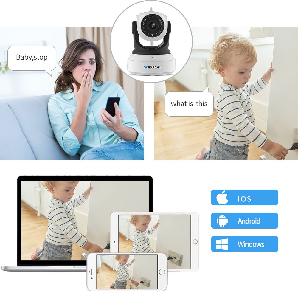 Indoor Security Camera, Cameras for Home Security with Phone App Pet Camera and Motion Detection, 2-Way Audio, Night Vision,Cat/Dog/Nanny/Baby Camera with Cloud Service