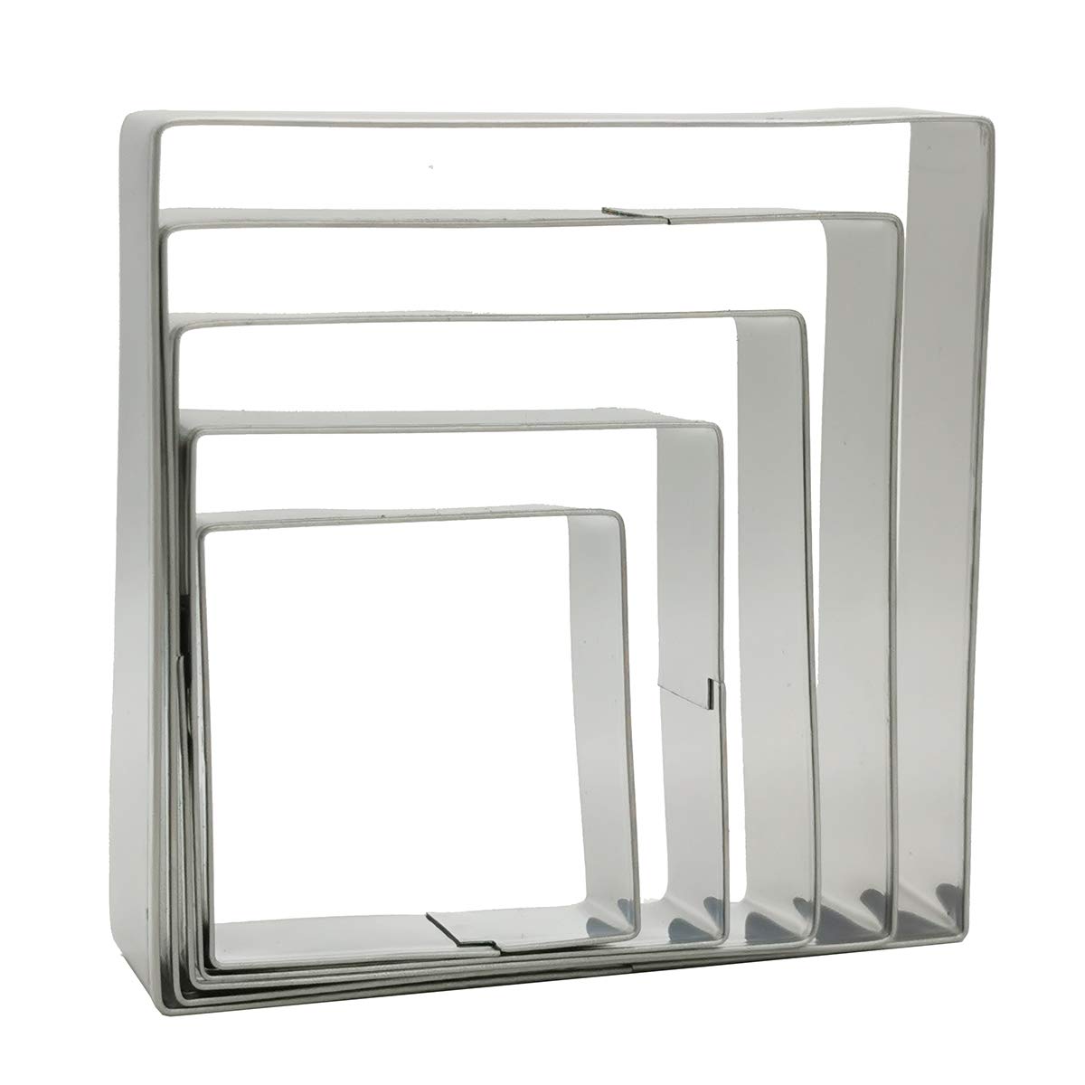 Antallcky Square Cookie Cutter Set-5 piece-2",2.5", 3", 3.5",4"Square Stainless Steel Biscuit Molds Fondant Cookie Cutter Set Pastry Mold-1 Inch Depth…