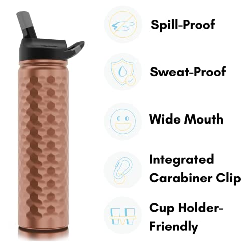 Seriously Ice Cold SIC 27oz Insulated Water Bottle Thermos, Premium Triple Layer Vacuum Stainless Steel, BPA Free Wide Mouth Lid with Carabiner Clip