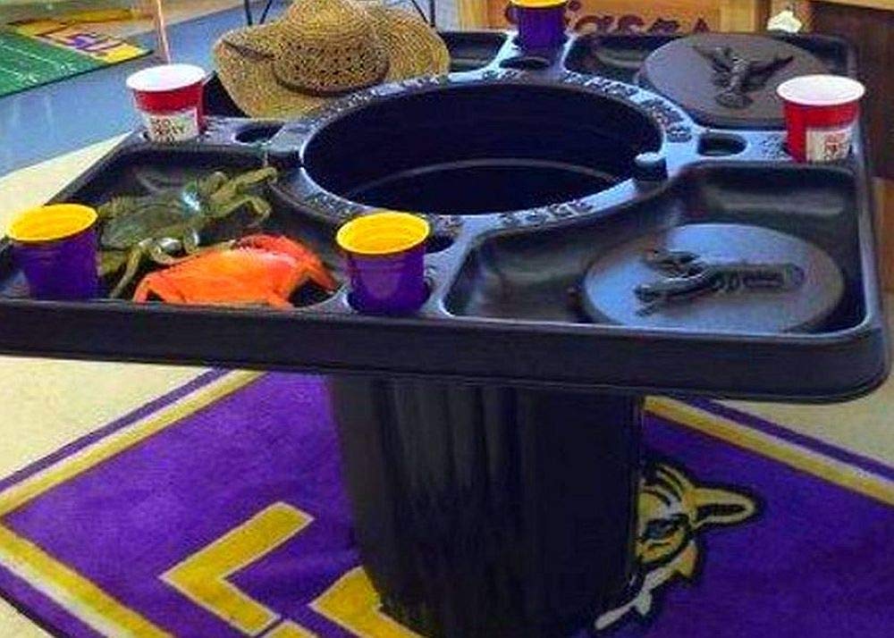 BayTec Crawfish Table - Plastic Barrel Table Top for BBQs or Seafood Boils