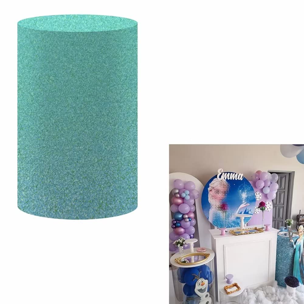 Hotpink Glitter Pedestal Covers for Princess Birthday Party Decoration Bridal Wedding Plinth Cover Baby Shower Cylinder Cover Baptism Event Props Dia36cm H75cm