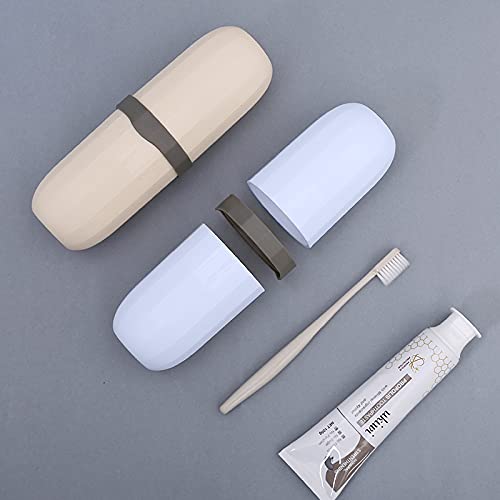 Toothbrush Travel Case Holder Portable Toothcup Travel Toothbrush Cup Containers for Travel and Daily Uses (Yellow)