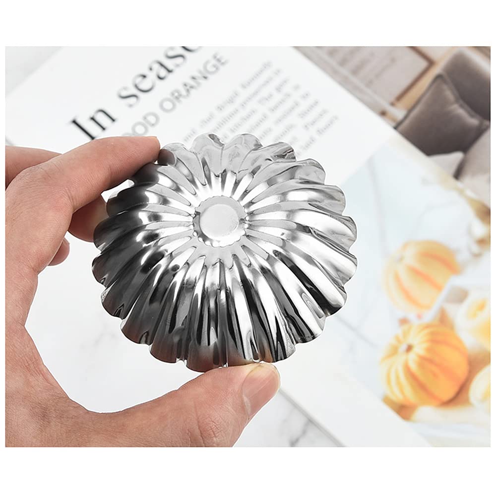 A-XINTONG 430 Stainless Steel Muffin Baking Cups Pack of 25 Pieces Reusable 5 Types Stainless Steel Mini Cupcake Molds, Nonstick Cupcake Liners Pastry Candy Molds Set DIY Cake Tools