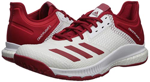 adidas Women's Crazyflight X 3 Volleyball Shoe, Power Red/White, 12 M US