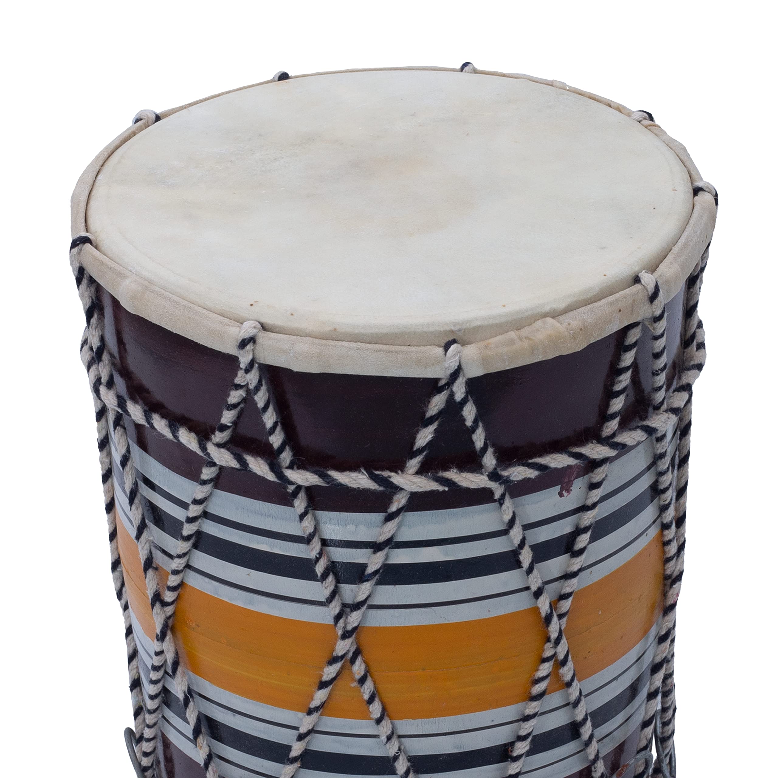 8 x 6 Inch Handmade Wooden & Leather Classical Indian Folk Tabla Drum Set Hand Percussion Drums World Musical Instruments Punjabi Dhol Dholak Dholki 8 x 6 Inches Fun Birthday Housewarming Gift Ideas