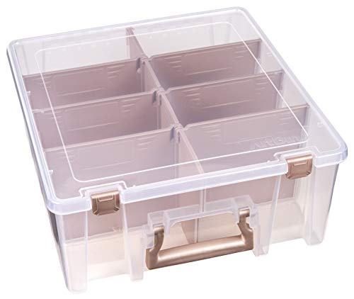ArtBin Super Satchel Compartment Box - Stackable Durable Art Storage with 8 Removable Compartments, Smart Closure, and Portable Design for Craft Supplies, Threads, Ribbons, Paint Tubes