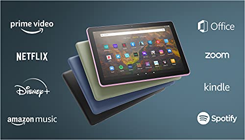 Amazon Fire HD 10 tablet, 10.1", 1080p Full HD, 32 GB, latest model (2021 release), Olive (Renewed Premium)