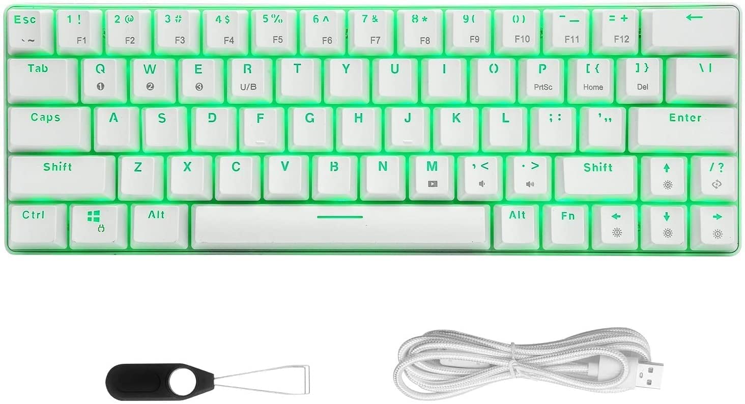 60% Mechanical Gaming Keyboard, Wired/Bluetooth 5.0 Keyboard, RGB Backlit Ultra-Compact Mini Keyboard, 63 Keys Keyboard for PC/Mac Gamer, Office