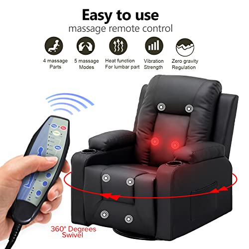 COMHOMA Recline Chair Set,Furniture 2PC Bonded Leather Recliner Set Living Room Set, Sofa, Loveseat(Black,Living Room Set3+2)