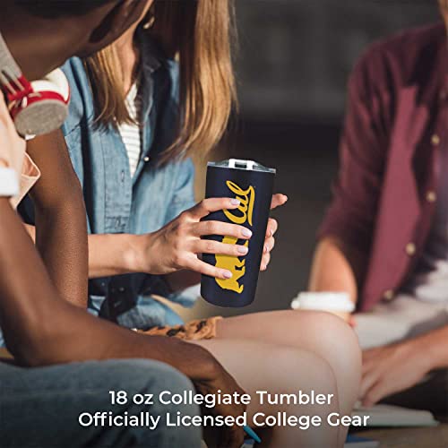Campus Colors NCAA Stainless Steel Tumbler perfect for Gameday - 18 oz - Double Walled - Keeps Drinks Perfectly Insulated (Cal Golden Bears - Blue)