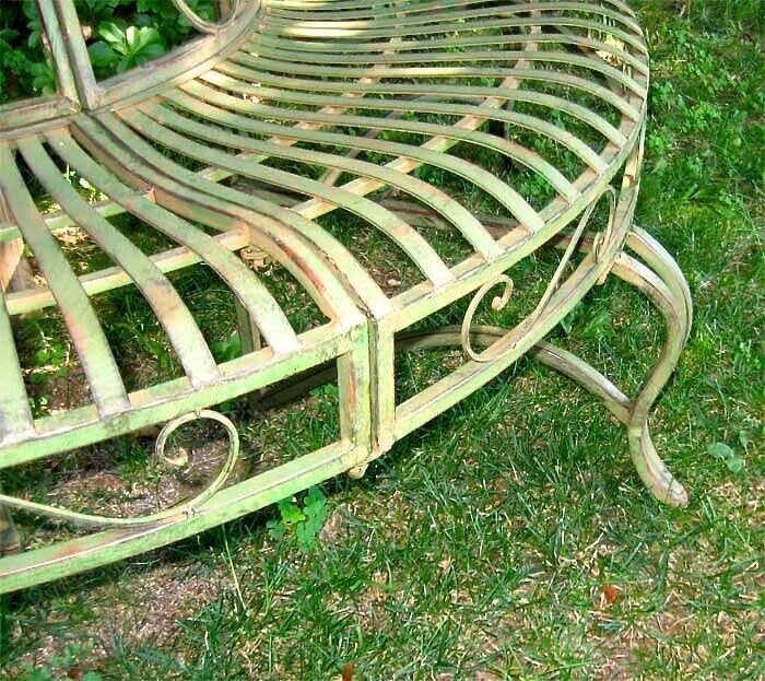 Generic Half Round Tree Bench 30.5"" High- Iron - Antique Green Finish, Large