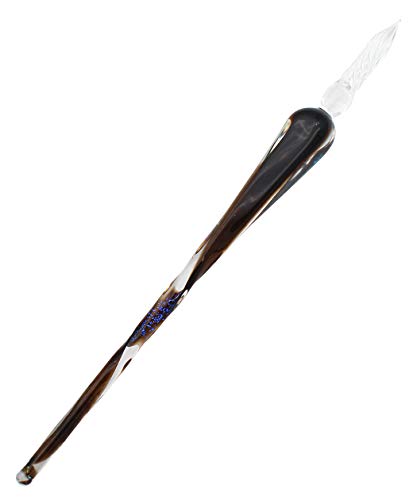 Xiaoyu Glass Dip Pen Vintage Handmade Glass Signature Pen Starry Sky Crystal Dip Sign Pen Gift Calligraphy Pen - E
