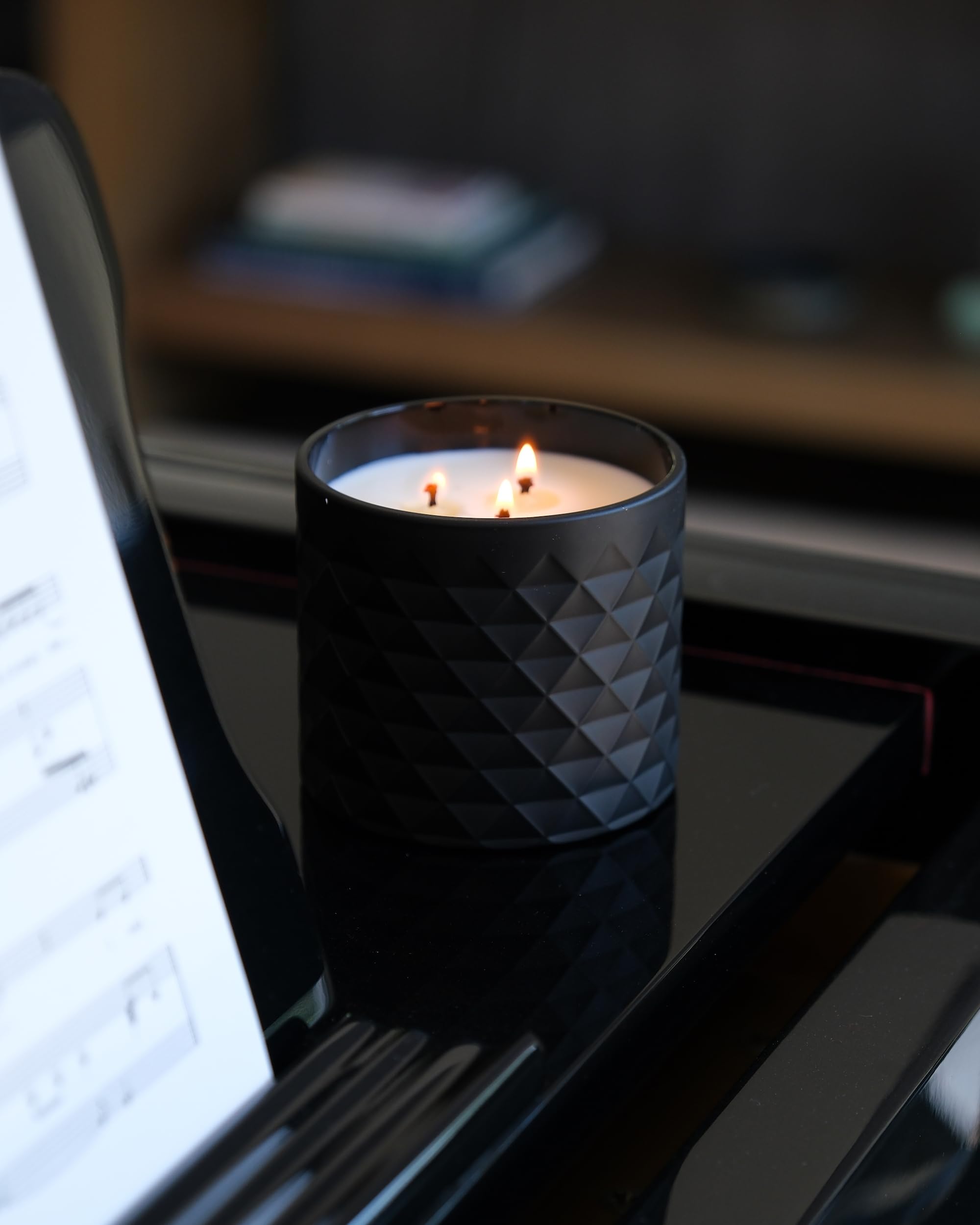 Gold Canyon Signature Medium Candle, Sunkissed Cedar Scented Candle, 14 oz., Three Wicks, 100% Natural Soy Wax Candle, Matte Black Glass Jar, Notes of Bergamot, Cedarwood, Spicy Woods, & Clean