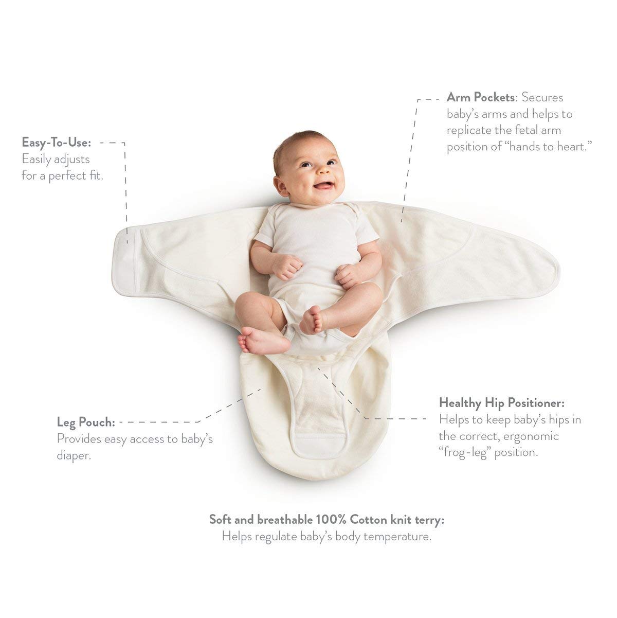 Ergobaby Swaddle Wrap, Original Swaddler, Natural