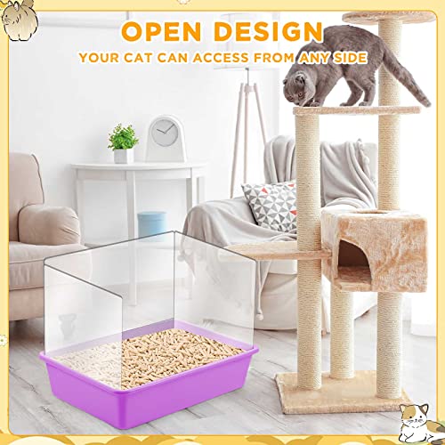 Maitys 20 Pcs Cat Litter Box Pee Shields Transparent Cat Litter Box Splash Guard Litter Pan Pee Shields for Open Top Litter Pan with Double Sided Tape, Litter Box Not Included, 12 x 16 Inch