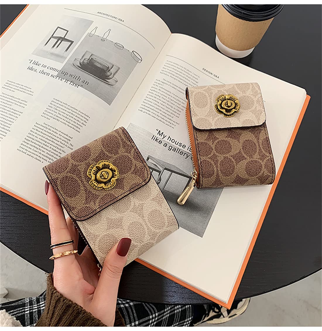 DAISHA 2 in 1- Trifold Wallets Money Clip & Card Holder,PU Leather Minimalist Wallet,Mini Pouch Coin Purse Mini Pouch.