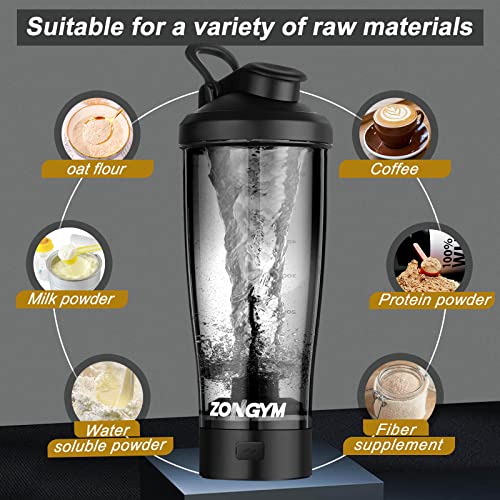 Electric Protein Shaker Bottle, 24 oz USB Rechargeable Blender Bottles, Shaker Bottles for Protein Mixes with BPA Free, Juicer Accessories, Made with Tritan Portable Blender Cup for Protein Shakes