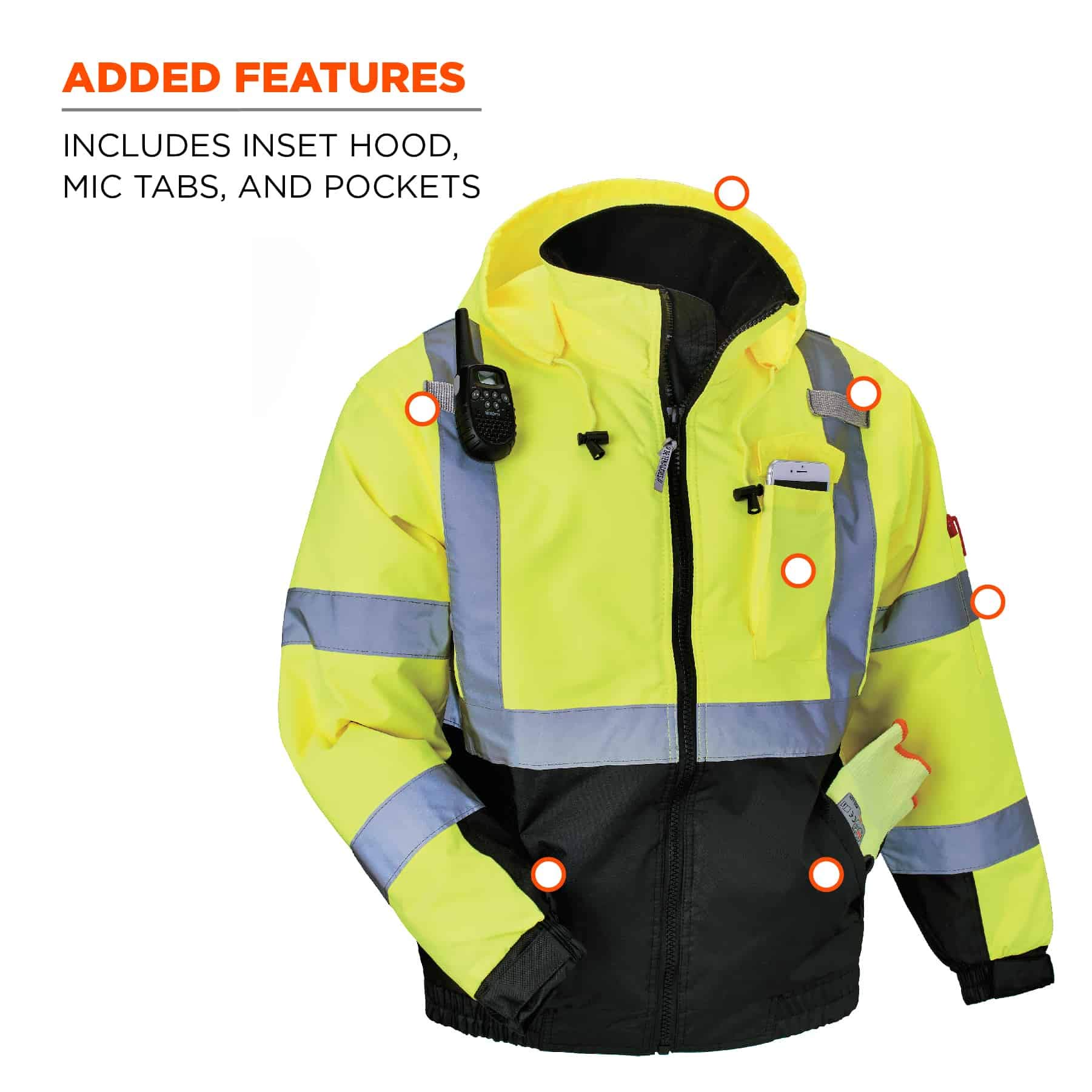 Ergodyne unisex adult High Visibility Reflective Winter Jacket, Insulation GloWear 8377 Type R Class 3 Lime Quilted Bomber Jacket 4XL, Lime, 4X-Large US