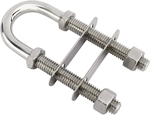 YaeMarine 2-Pack 1/2" Stainless Steel Marine Boat Stern Bow Eye Tie Down U Bolt, Thread Length 2-1/2" Total Length: 4" (Dia. 1/2" x 4" Total Length)