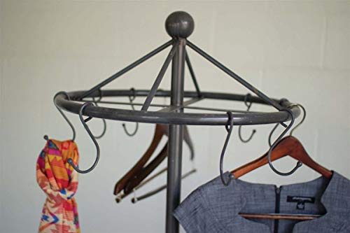Kalalou Spinning Clothes Rack With Cast Iron Base, One Size, Brown
