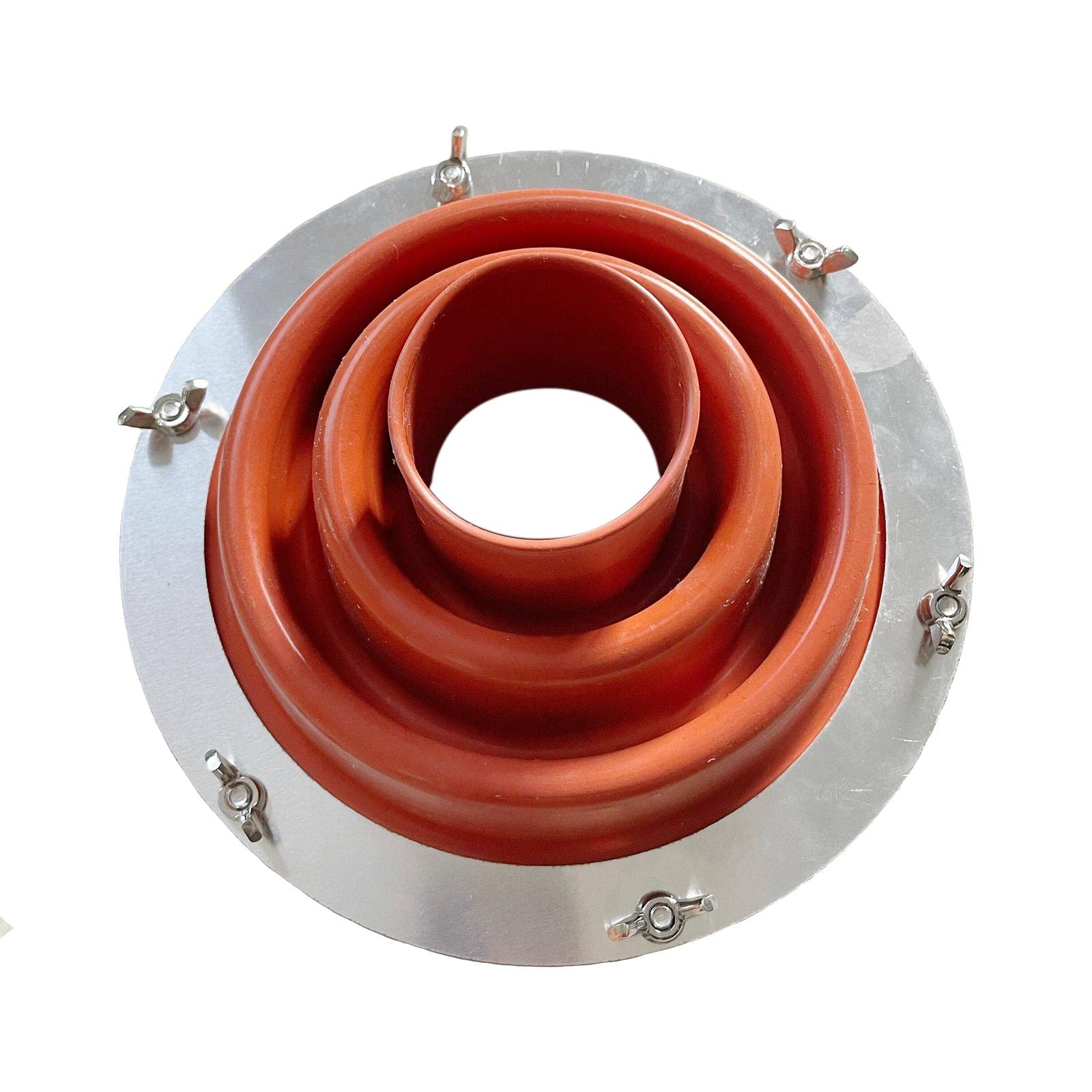 Amagogo Hot Tent Stove Jack Flexible Tent Flue Jack Chimney Fire Resistant Pipe Vent Suits 75-133mm Diameter Pipes Round Base Flue Flashing Kit