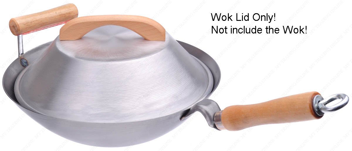 Aluminum Flat Wok Lid/Wok Cover, 18-Inches, (For 19" or 20" Wok), 18 Guage, USA Made