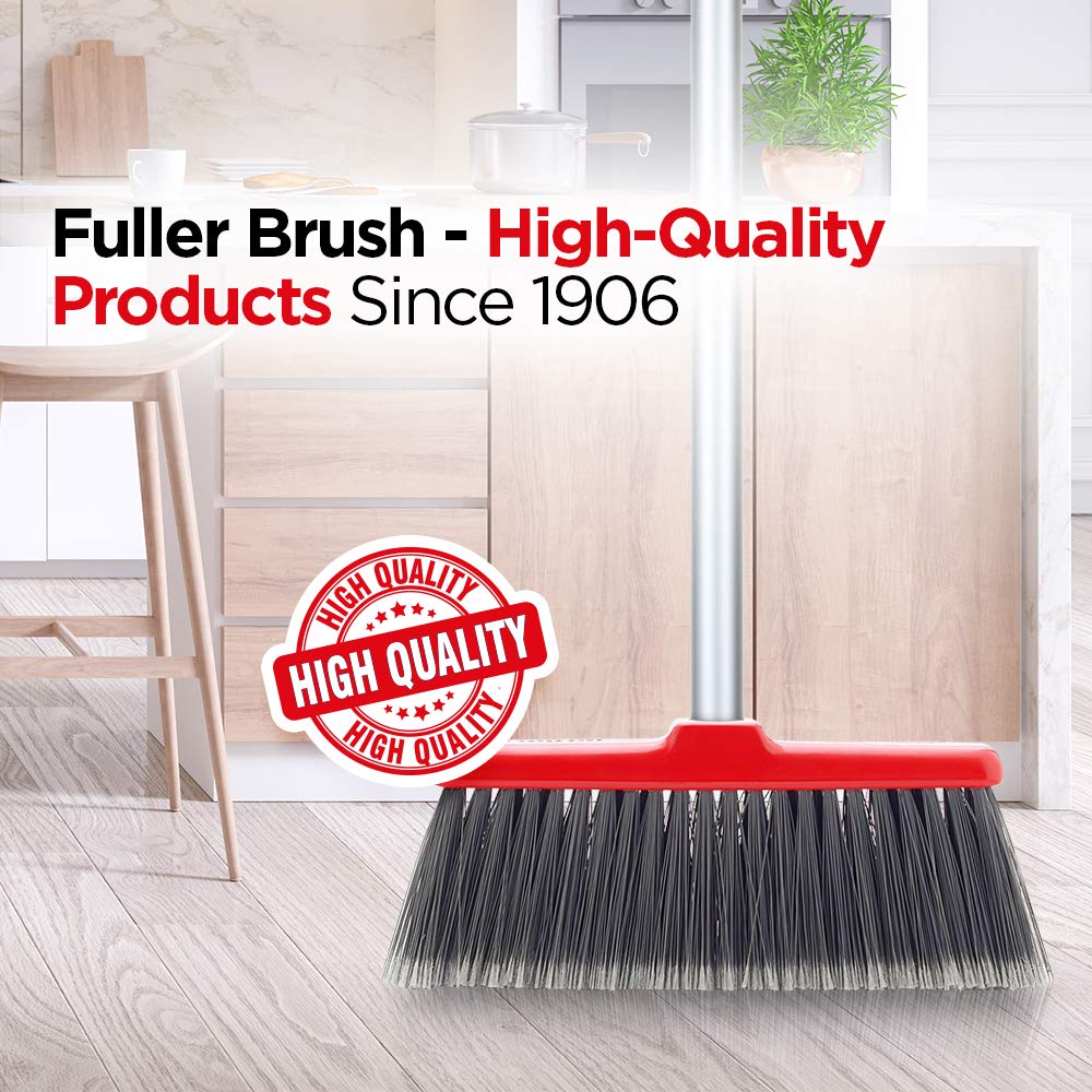 Fuller Broom with adjustable Steel Handle, Red