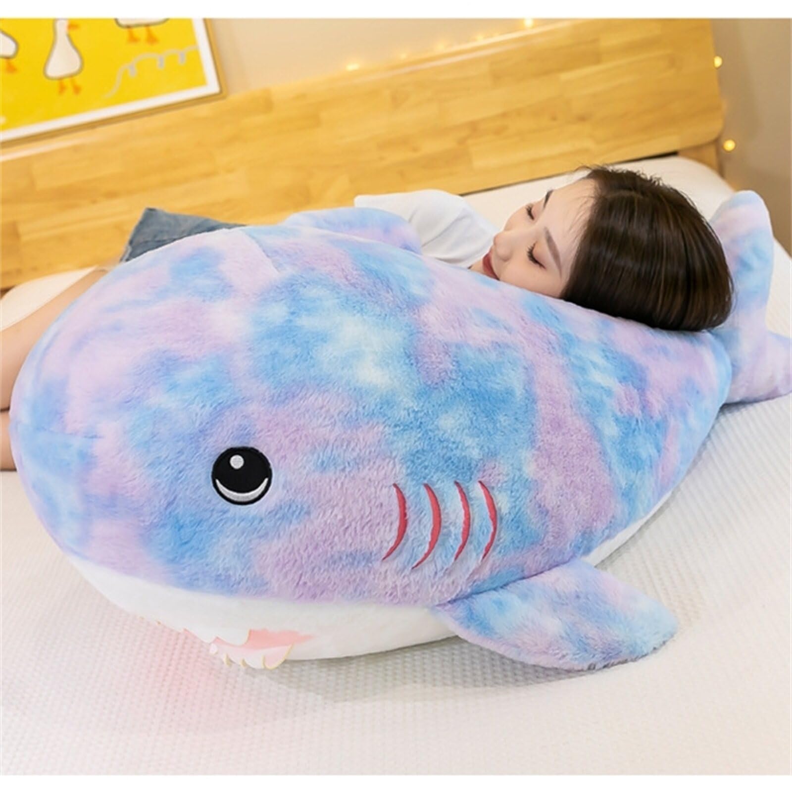 KOJAGARRI Plush Rainbow Shark Dolls,Very Soft Colorful Whale Shark Hugging Pillow,Cute Plush Doll Fish Plush Toy,Birthday, 11 inch