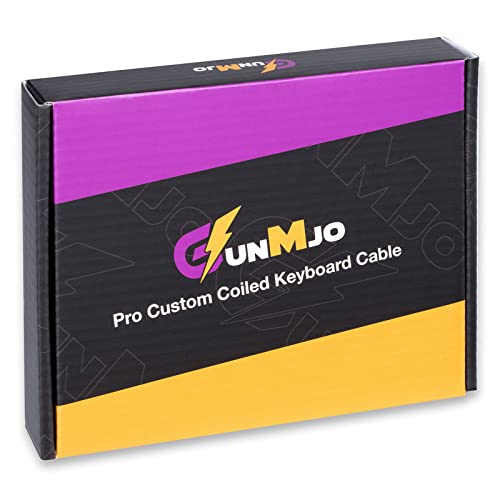 GUNMJO Pro Custom Coiled USB C Cable for Gaming Keyboard, Double-Sleeved Mechanical Keyboard Cable with Detachable Metal Aviator, 1.5M USB-C to USB-A, Red Color