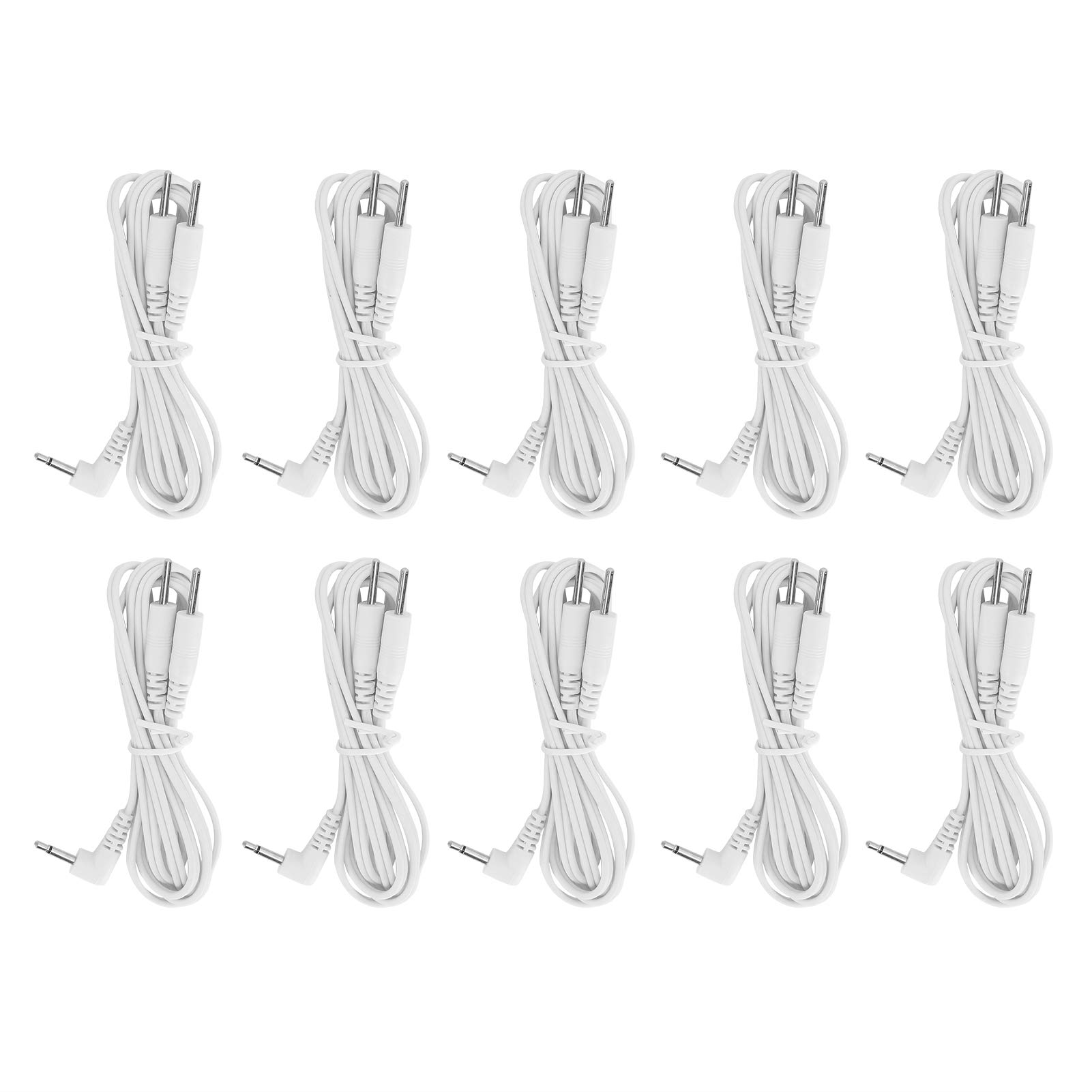 Sonew 10pcs / Bag DC 2.5mm 1.2m 2?in?1 Pin Type Electrode Lead Wires Cable, Compatible Lead Wires for TENS Unit Physiotherapy Machine