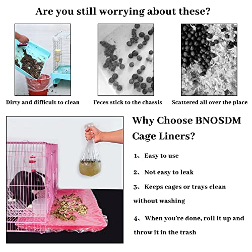 BNOSDM 50 PCS Rabbit Cage Liners Disposable Guinea Pig Cage Liner Hamster Tray Liner Plastic Small Animals Bedding Waste & Litter Pan Bag Universal Toilet Film for Bunny Hedgehog Ferret Rat