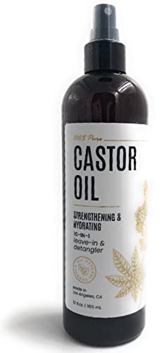 Custom Nature 100% Pure Castor Oil Strengthening & Hydrating 10-in-1 Leave In & Detangler - 12 fl. oz.