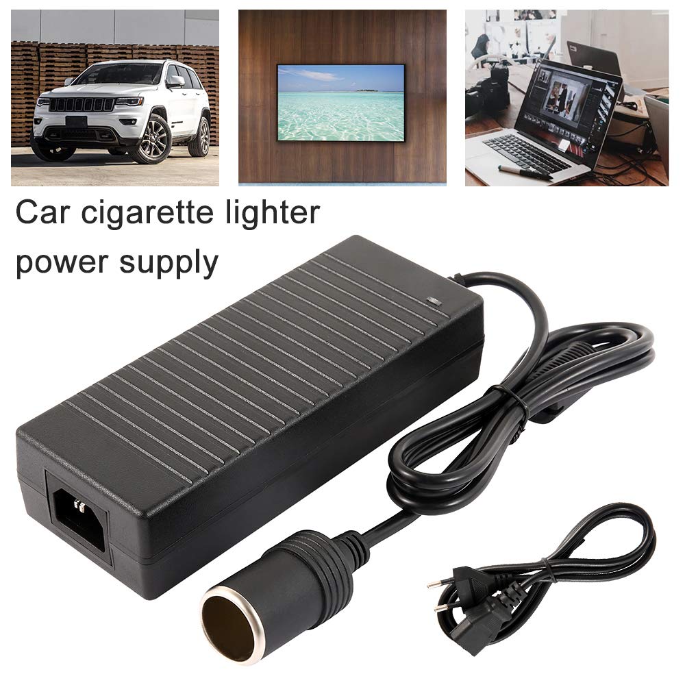 AC 100-240 Adapter to DC 12V 10A 120W Adapter Converter Car Cigarette Lighter Socket Volt Inverter Charger Power Supply Cord for Vacuum RV Cooler Seat Cushion Massage.