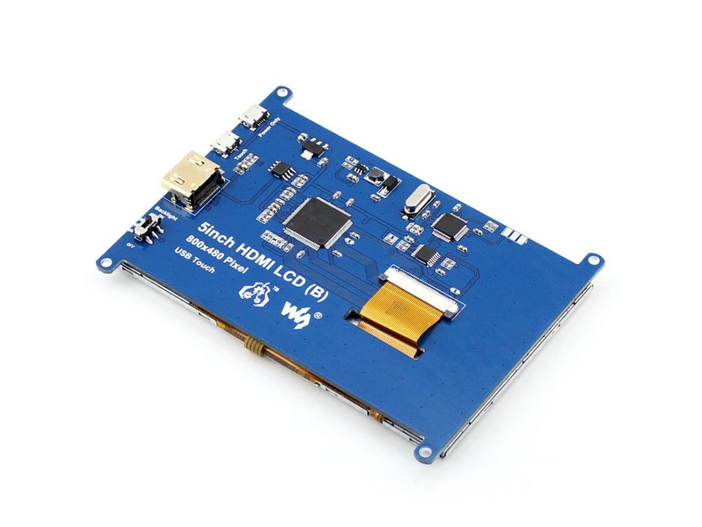 Waveshare 5inch TFT Resistive Touch Screen Display Module HDMI Interface for Rapsberry Pi 5/4/ A/A+/B/B+/2 B/3 B & Banana pi & Beaglebone Black Provide Images Supports Various System