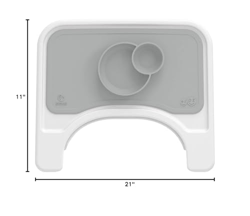 ezpz by Stokke Placemat for Steps Tray, Grey - Perfectly Fits Stokke Steps High Chair Tray - Helps Prevent Messy Mealtimes - Durable, Convenient, Dishwasher & Microwave Safe - 100% Silicone