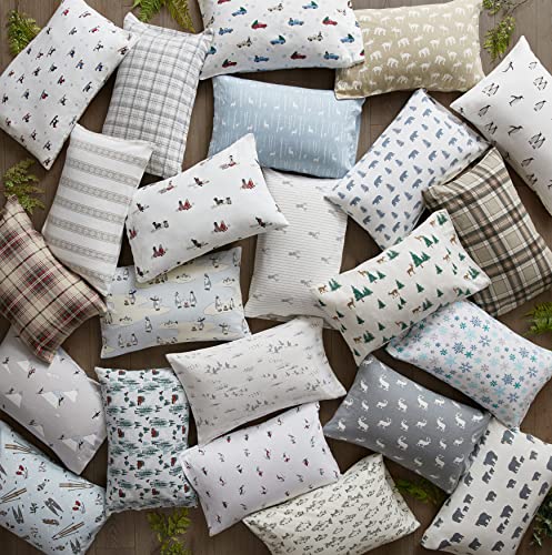 Eddie Bauer - Queen Sheets, Cotton Flannel Bedding Set, Brushed For Extra Softness, Cozy Home Decor (Dog Friends, Queen)