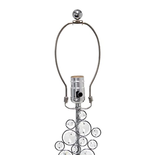 Elegant Designs LT1027-CHR Prismatic Crystal Sequin and Chrome Table Lamp