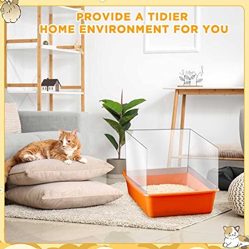 Maitys 20 Pcs Cat Litter Box Pee Shields Transparent Cat Litter Box Splash Guard Litter Pan Pee Shields for Open Top Litter Pan with Double Sided Tape, Litter Box Not Included, 12 x 16 Inch