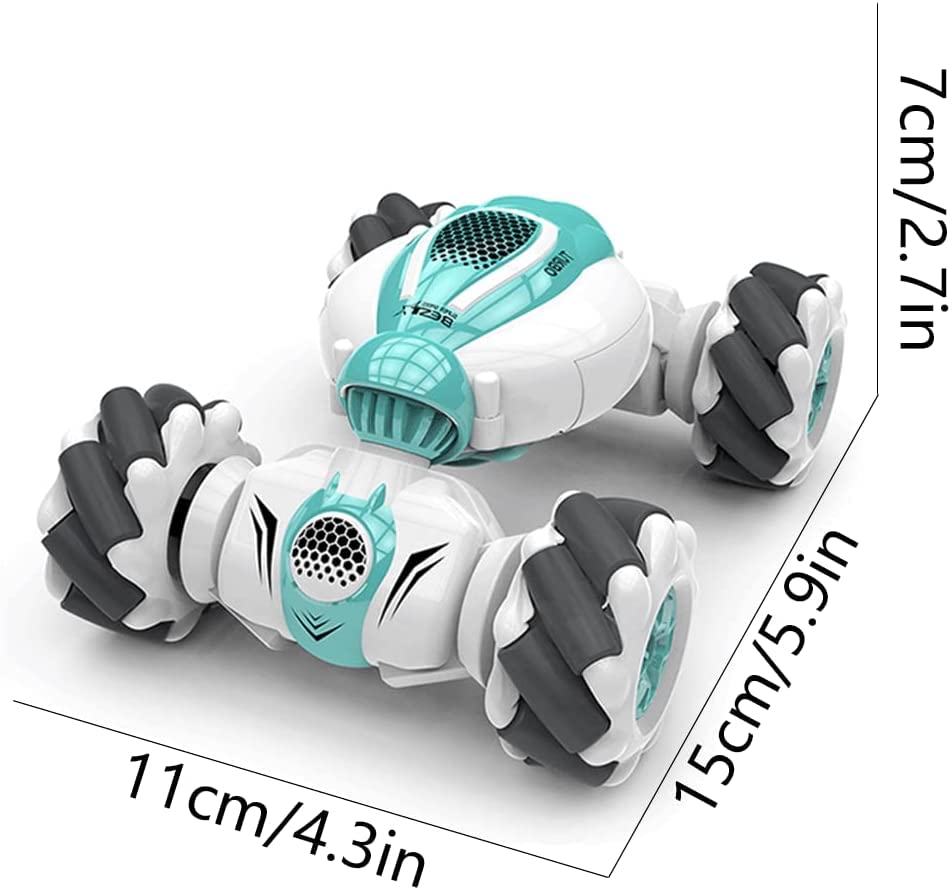 4WD RC Stunt Car, 2.4GHz Remote Control Car All-Terrain Off Road Car Watch for Kids 360 Degree Flips Double Sided Rotating Race Car with Gesture Sensor Toy Car P21