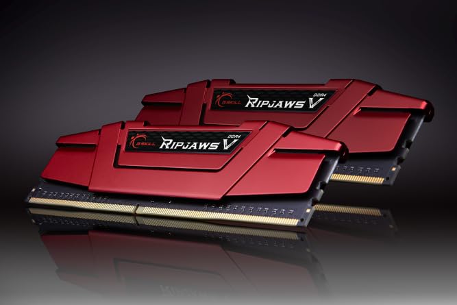 G.SKILL Ripjaws V Series (Intel XMP) DDR4 RAM 16GB (2x8GB) 2400MT/s CL15-15-15-35 1.20V Desktop Computer Memory UDIMM - Red (F4-2400C15D-16GVR)