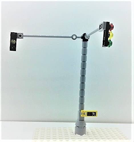 Building Bricks Toys 2 Lane Main Road Traffic Light City Town Village Downtown Corner Street Avenue Traffic Light Playset for Kids Ages 4+ Plastic