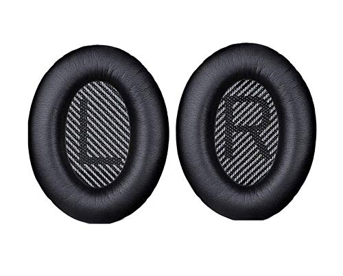 JEUOCOU Headphone Earpad Ear Pads Replacement Cushion Cover for Bose QuietComfort 35 (QC35) and Quiet Comfort 35 II (QC35 II) Over-Ear Headphones (Black)