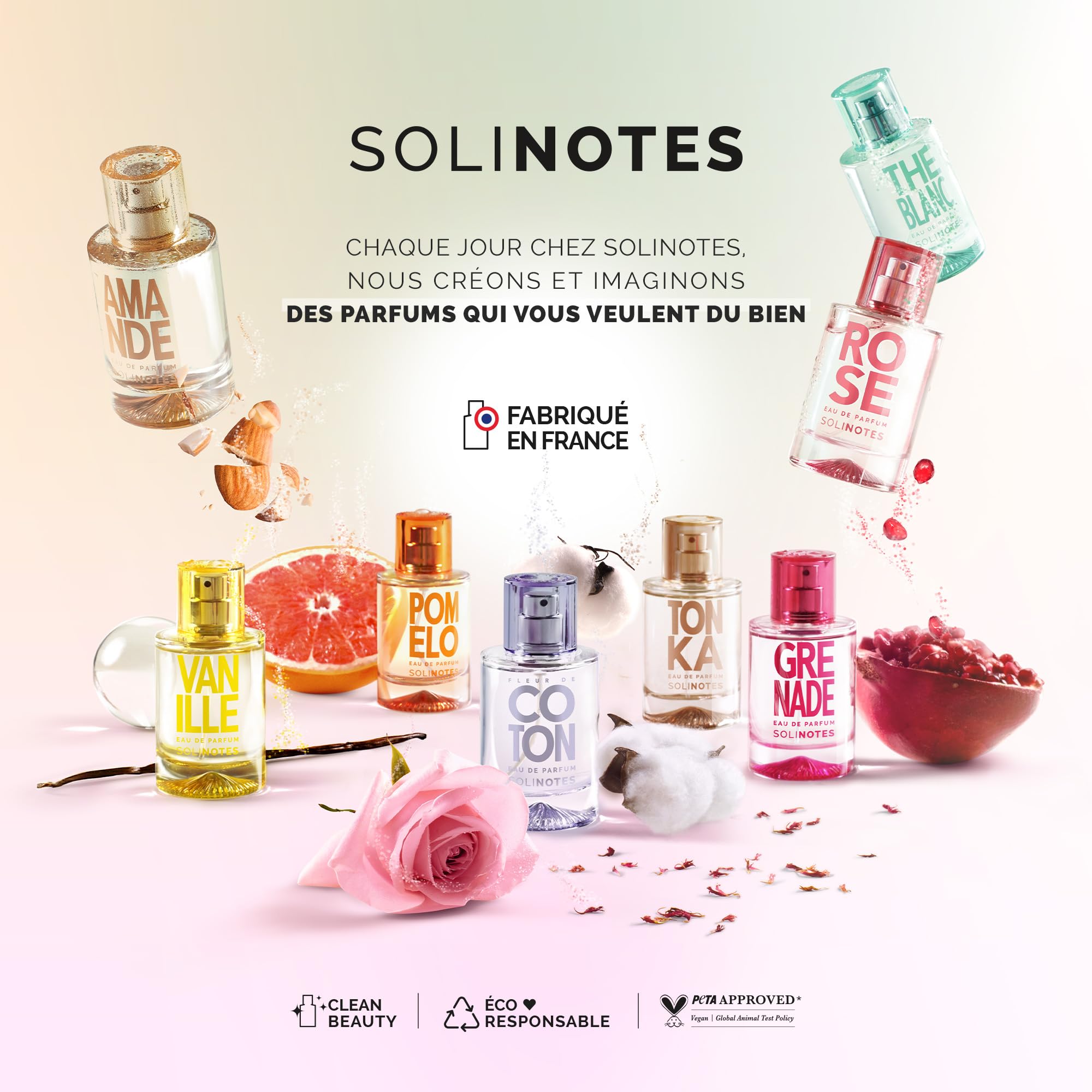 SOLINOTES Jasmine Flower Perfume for Women - Eau De Parfum | Delicate Floral and Soothing Scent - Made in France - Vegan - 1.7 fl.oz