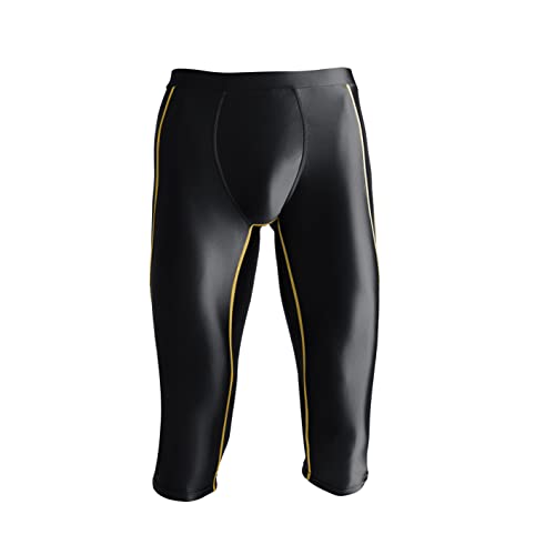 AMORESY ares Men's Fitness Capris Shiny Breathable Running Compression (as1, Alpha, 3X_l, Regular, Regular, Black, XXXL)