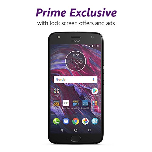 Moto X (4th Generation) - with hands-free Amazon Alexa – 32 GB - Unlocked – Super Black - Prime Exclusive - with Lockscreen Offers & Ads