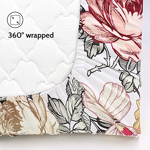 Crib Sheet Jersey Cotton, Fitted Cotton Baby & Toddler Universal Crib Sheets, Floral Crib Sheet Set