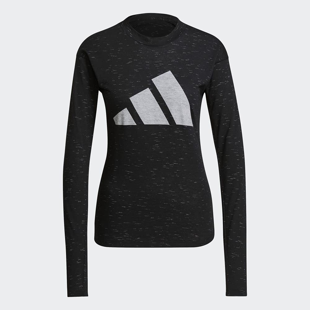 adidas Women's Sportswear Winners 2.0 Long Sleeve, Black Melange, Large