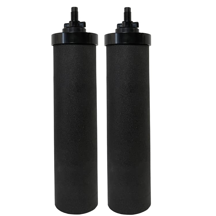 Amwater Cartridge Water Filter Compatible with Black Purification Elements Purifier Replacement Gravity System Filters,Fits BERKEY and Other Gravity Filter Systems(2 Pack)