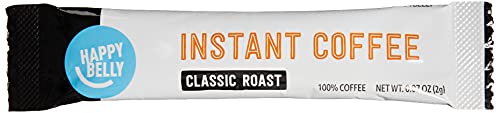 Amazon Brand - Happy Belly Classic Roast Instant Coffee Packets, 0.07 ounce (Pack of 7)
